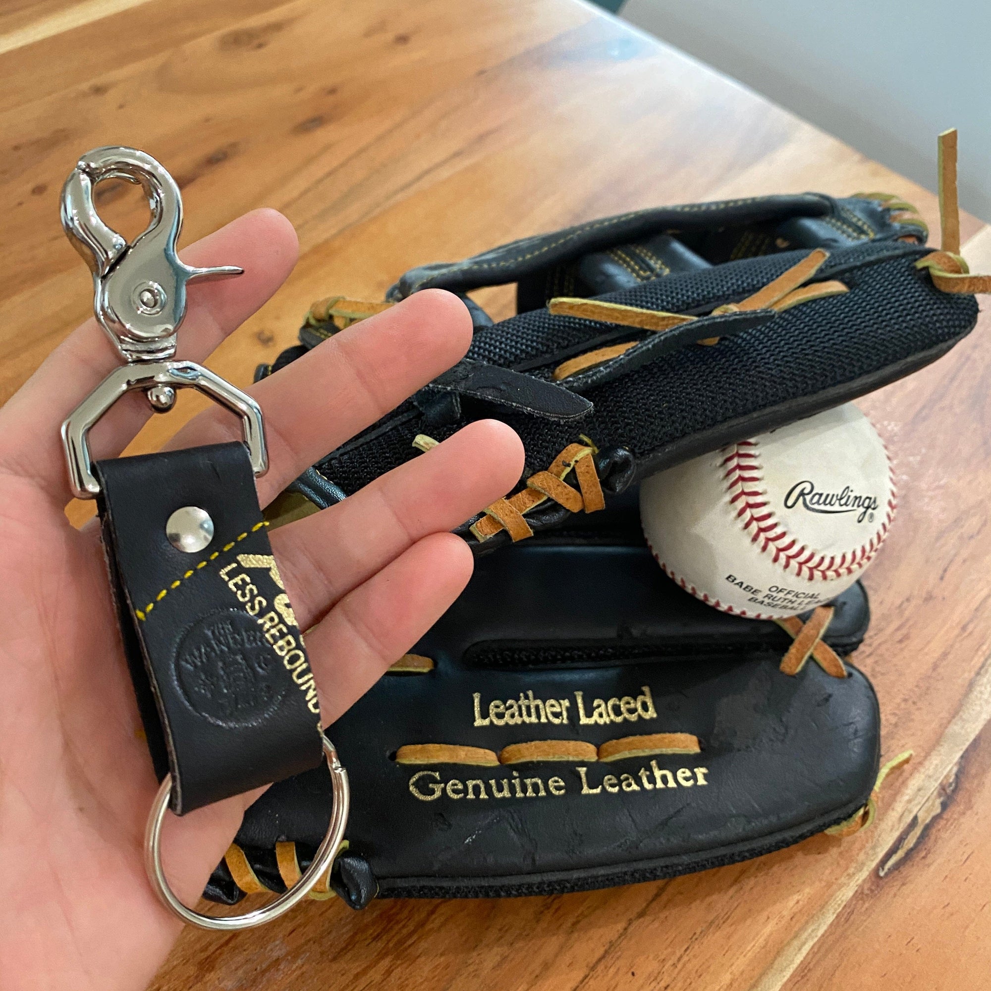 Baseball Glove Keychain from The Wander Club